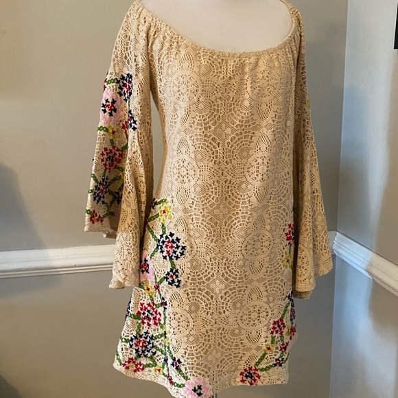 Judith March | Dresses | Judith March Crochet Dress With Flower Detail ...